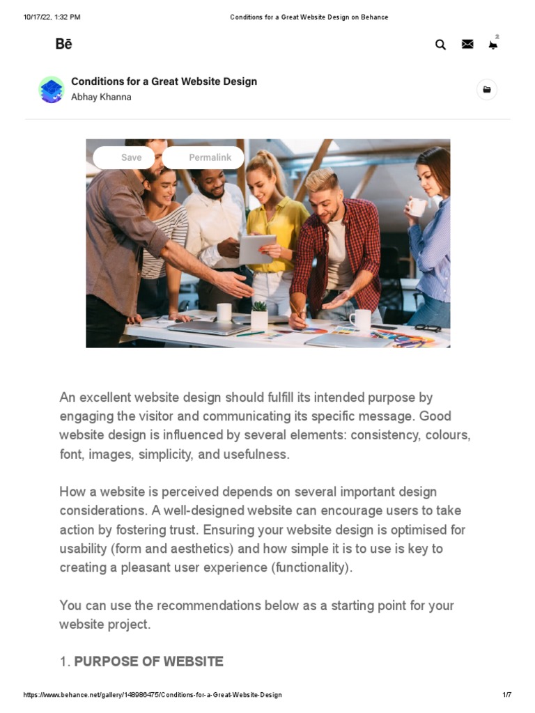 Conditions For A Great Website Design | PDF | Web Design | Typography
