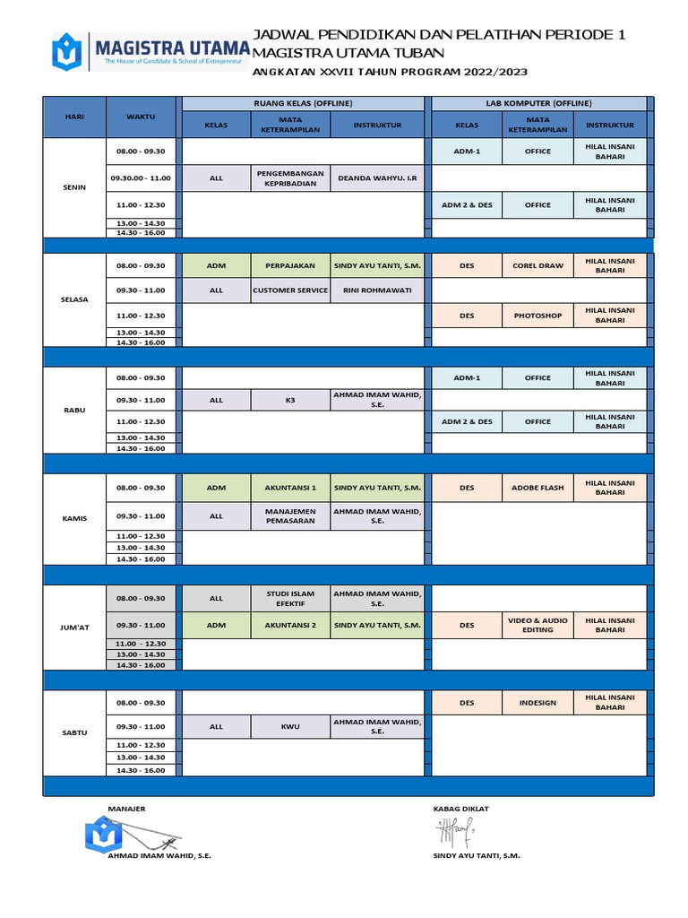 Tbn-Jadwal Periode 1 Internal | PDF | Application Software | Software
