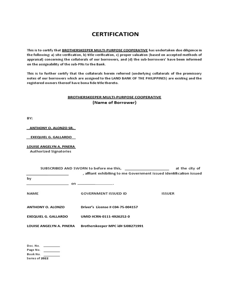 CERTIFICATION Verification | PDF