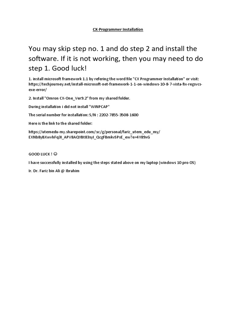 CX Programmer Installation - Step by Step NEW | PDF | Software Engineering | System Software