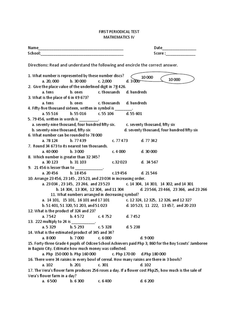PT - Math 4 - Q1 | PDF