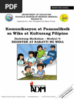 Kom Pan 11 - Q2 - Modyul 1 - Aralin 1 4 Komunikasyon - Q2 - Modyul DMNHS | PDF