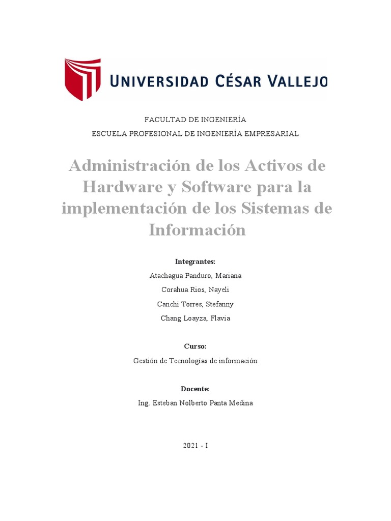 Administración de Los Activos de Hardware y Software para La ...
