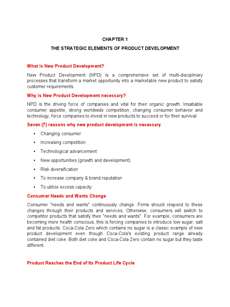 Strategic Elements of Product Development | PDF | New Product ...