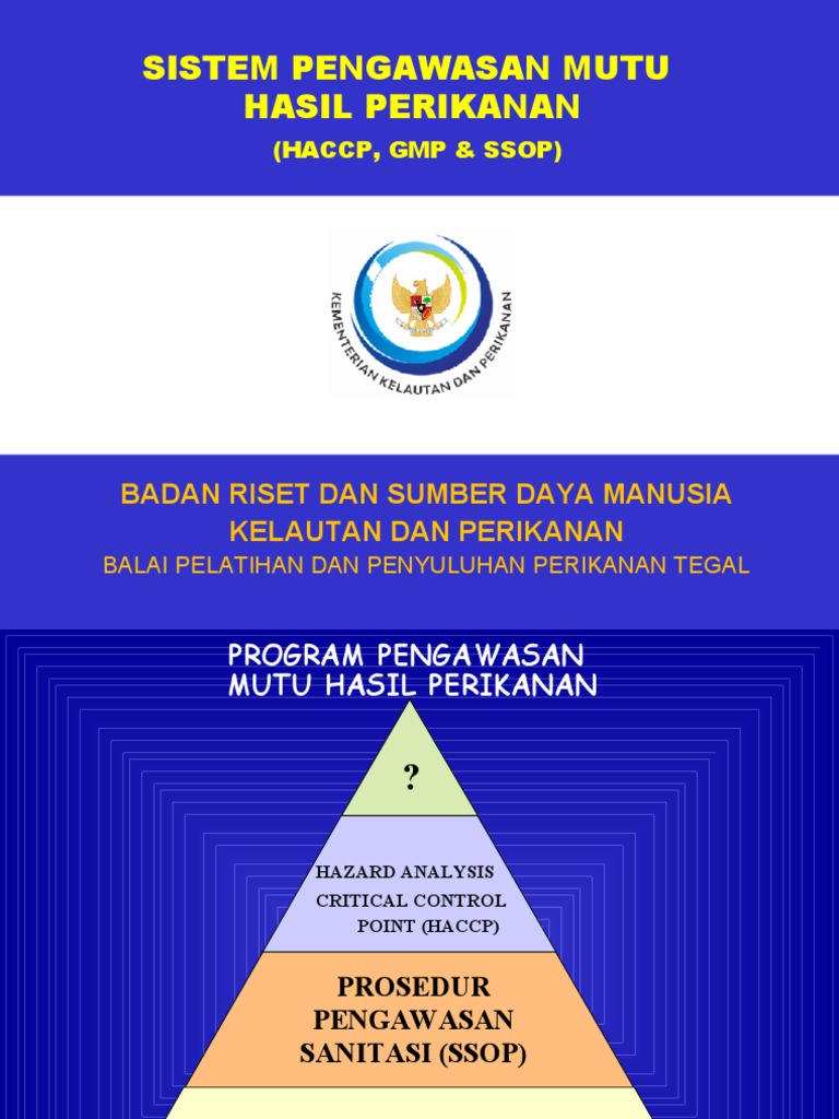 Sistem Pengawasan Mutu Kelayakan Dasar (SSOP-GMP) | PDF