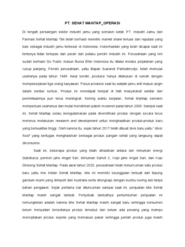 Diskusi 2 - Sehat Mantap - Operasi | PDF