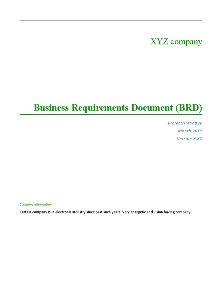 BRD Template | PDF | Use Case | Computing