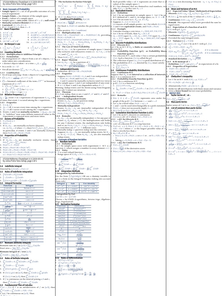 Midterms Cheatsheet Pdf 