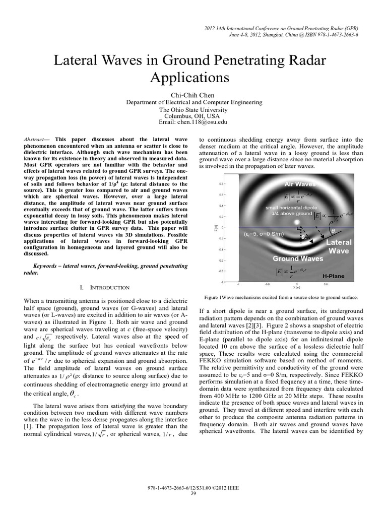 Lateral Waves in Ground Penetrating Radar Appications | PDF | Waves ...