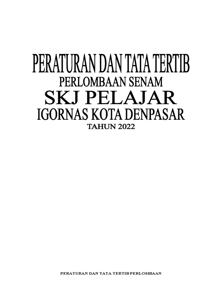 Tatib Lomba Senam SKJ Pelajar-PP | PDF