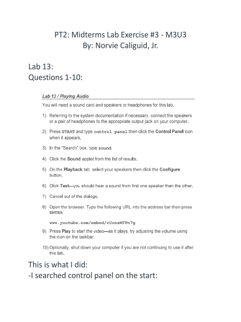 PT2 - Midterms Lab Exercise 3 (Caliguid, Norvie) | PDF | Career & Growth