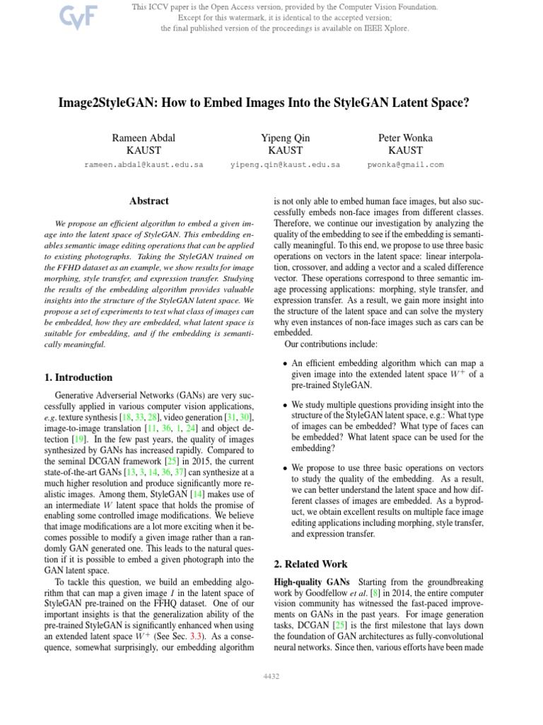 Insights Into the Structure of the StyleGAN Latent Space Through Image ...