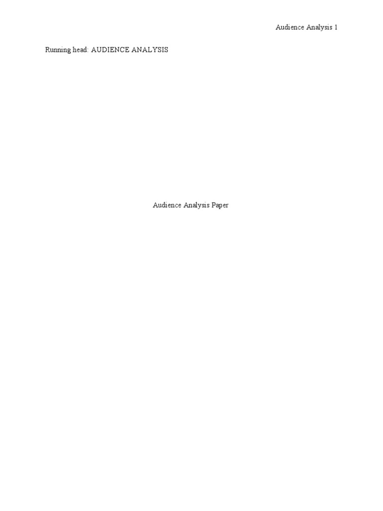 Audience Analysis Paper | PDF | Information | Cognitive Science