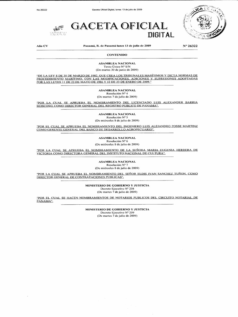 Texto Único de La Ley 8 de 1982 | PDF