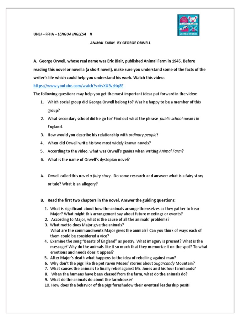 Animal Farm Guiding Questions. | PDF