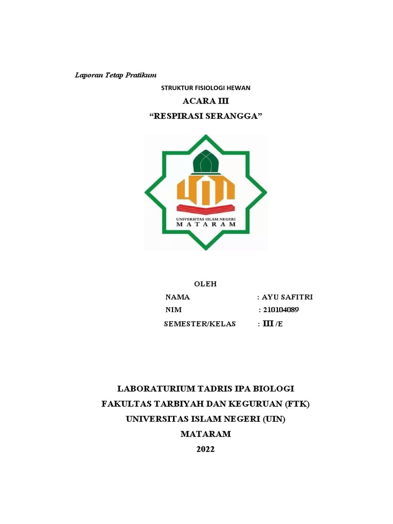 Laporan Tetap SFH 3 | PDF | Sains & Matematika