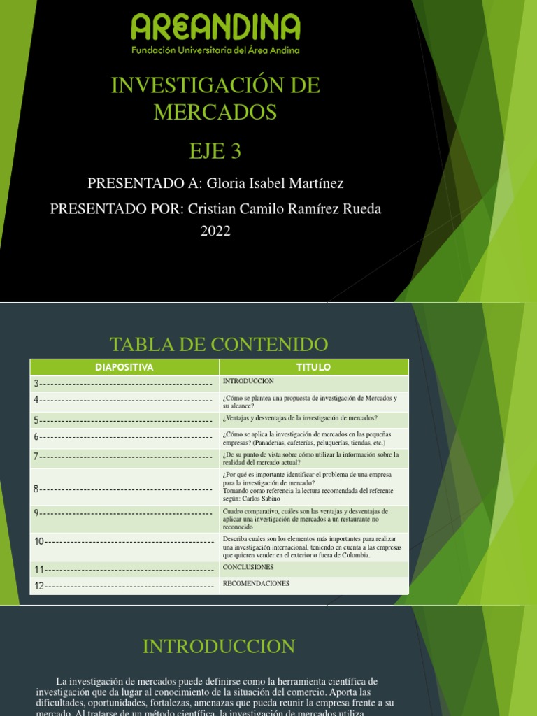 Investigación de Mercados Eje 3 | PDF | Investigación de mercado | Marketing