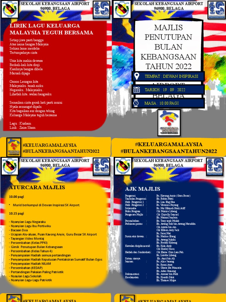 Buku Program Majlis Penutupan Bulan Kebangsaan | PDF