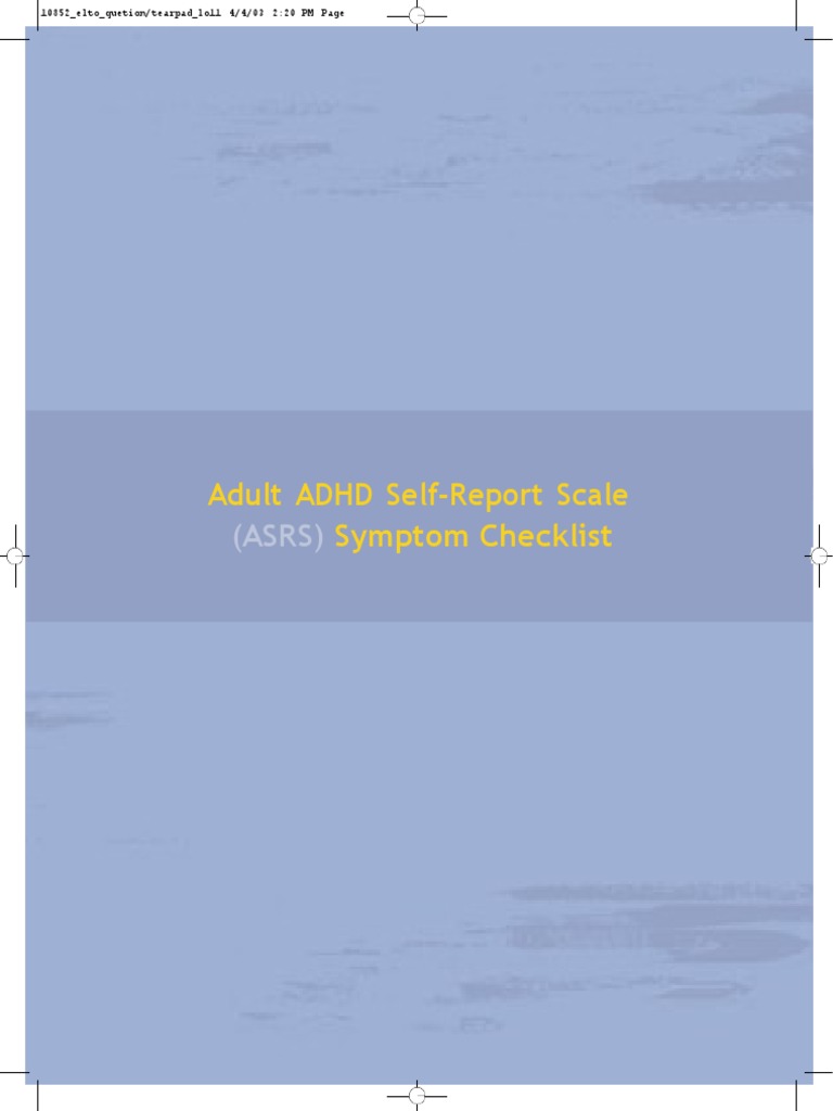 Adhd - Asrs .Screen | Download Free PDF | Attention Deficit ...