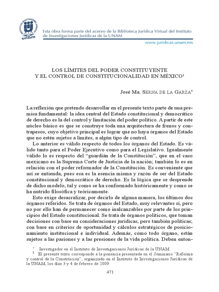 Los Límites Del Poder Constituyente | PDF | Constitución | Democracia
