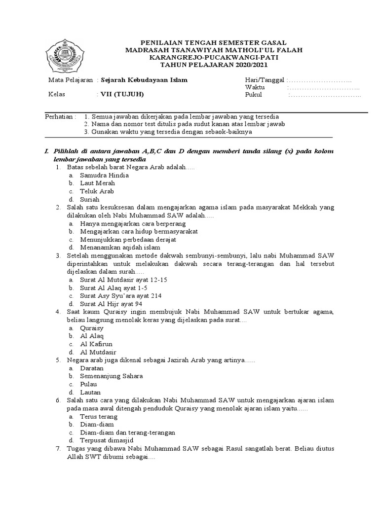 Soal Ski KLS 7. | PDF