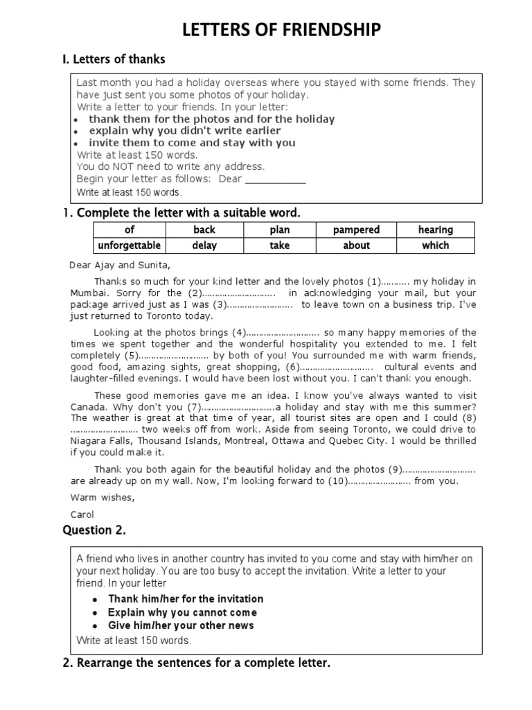 Letters of Friendship 2 | PDF | Grief