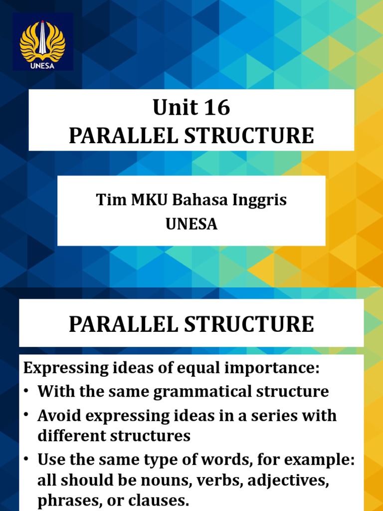 Unit 16 Parallel Structure | PDF | Language Arts & Discipline | Foreign ...