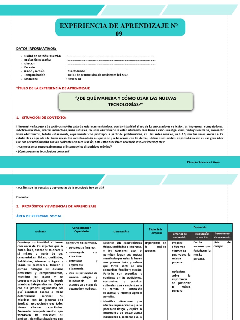 Experiencia de Aprendizaje 9 4º 2022 | PDF | Números | Geometría
