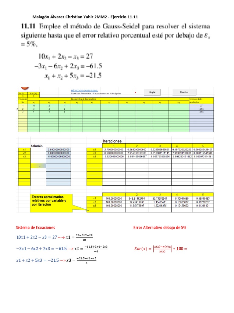 Ejercicio 11.11 - Metodos Numericos | PDF