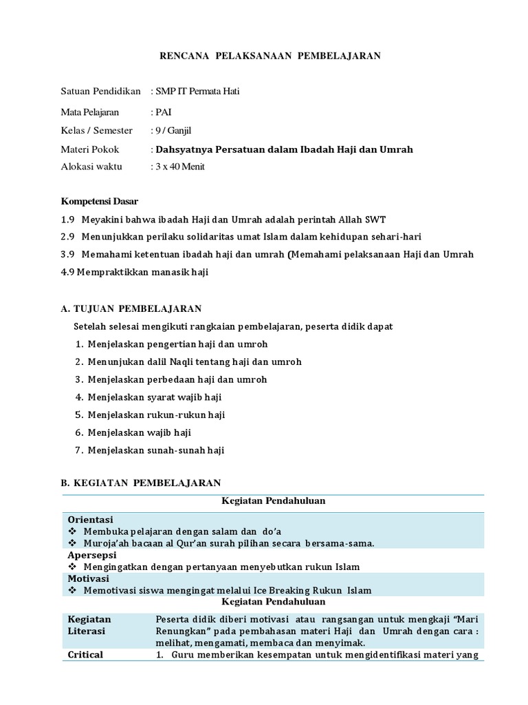 LKPD Haji Dan Umrah | PDF | Karier & Perkembangan