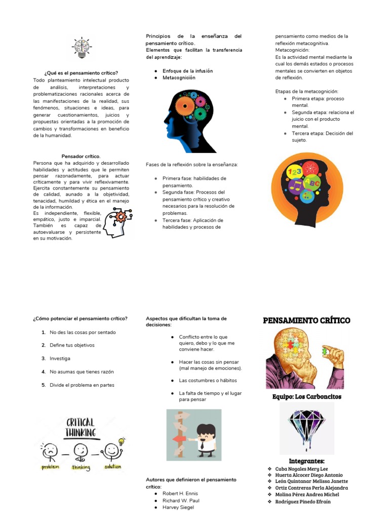 Pensamiento Crítico - Tríptico | PDF | Pensamiento | Pensamiento crítico