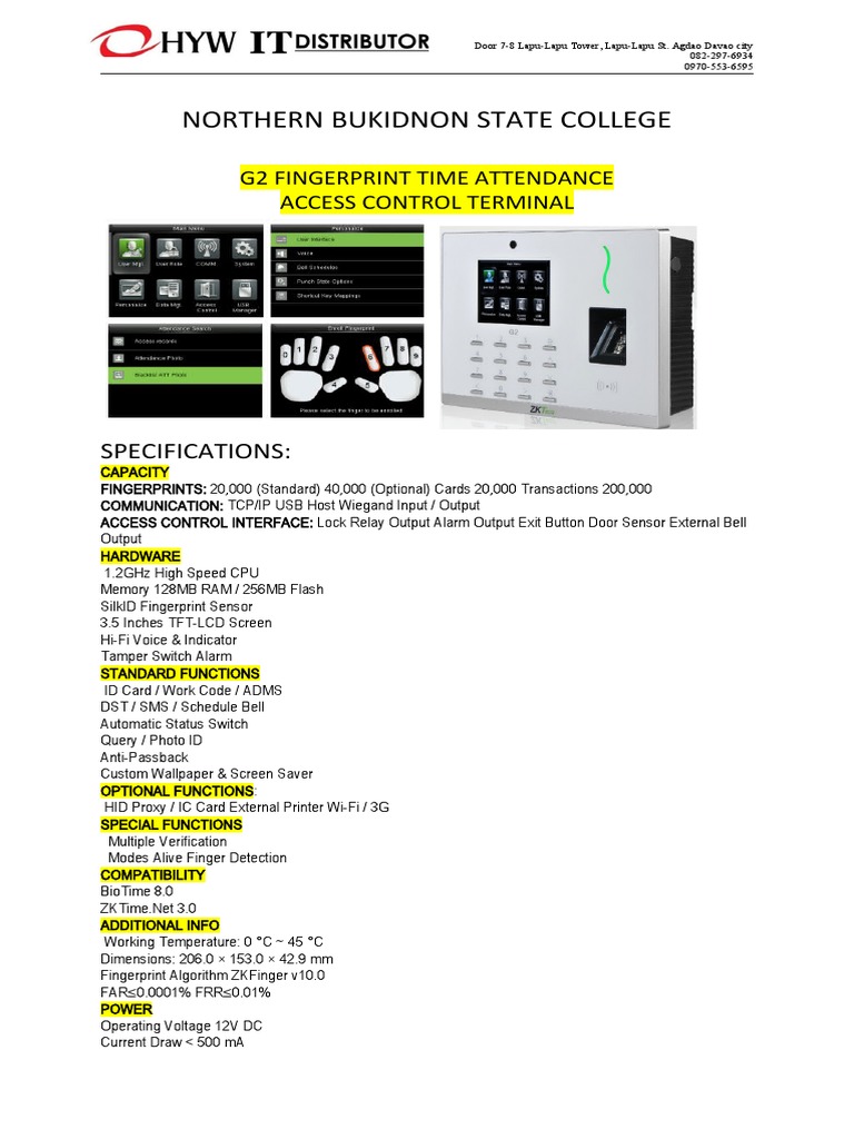 Brochure For BIOMETRIC FINGERPRINT | PDF
