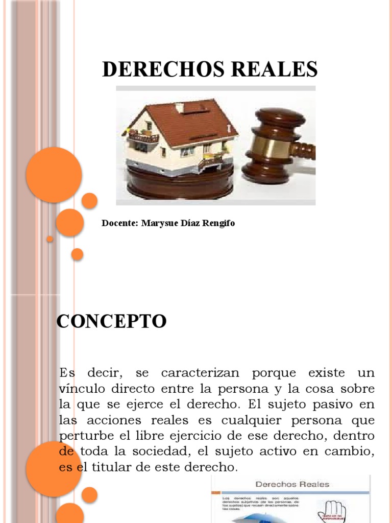 Derechos Reales | PDF | Propiedad | Posesión (Ley)