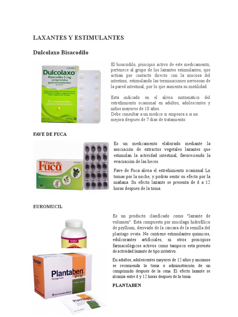 Laxantes y Estimulantes | PDF | Digestión | Sistema digestivo humano