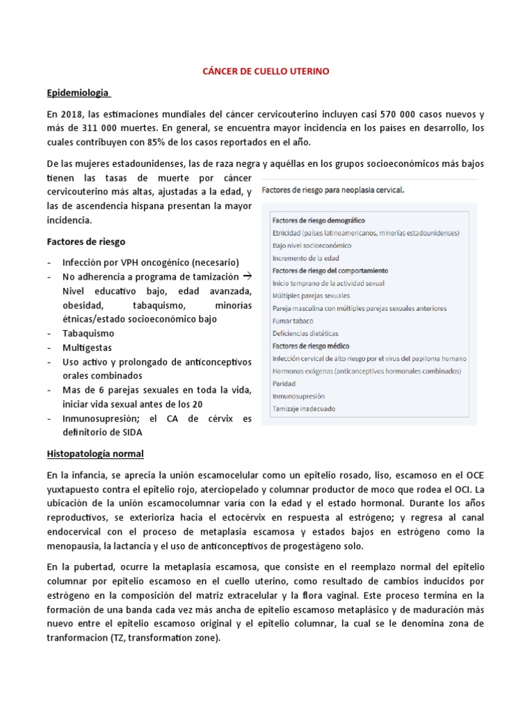 Cáncer de Cuello Uterino | PDF | Cáncer de cuello uterino | Medicina CLINICA
