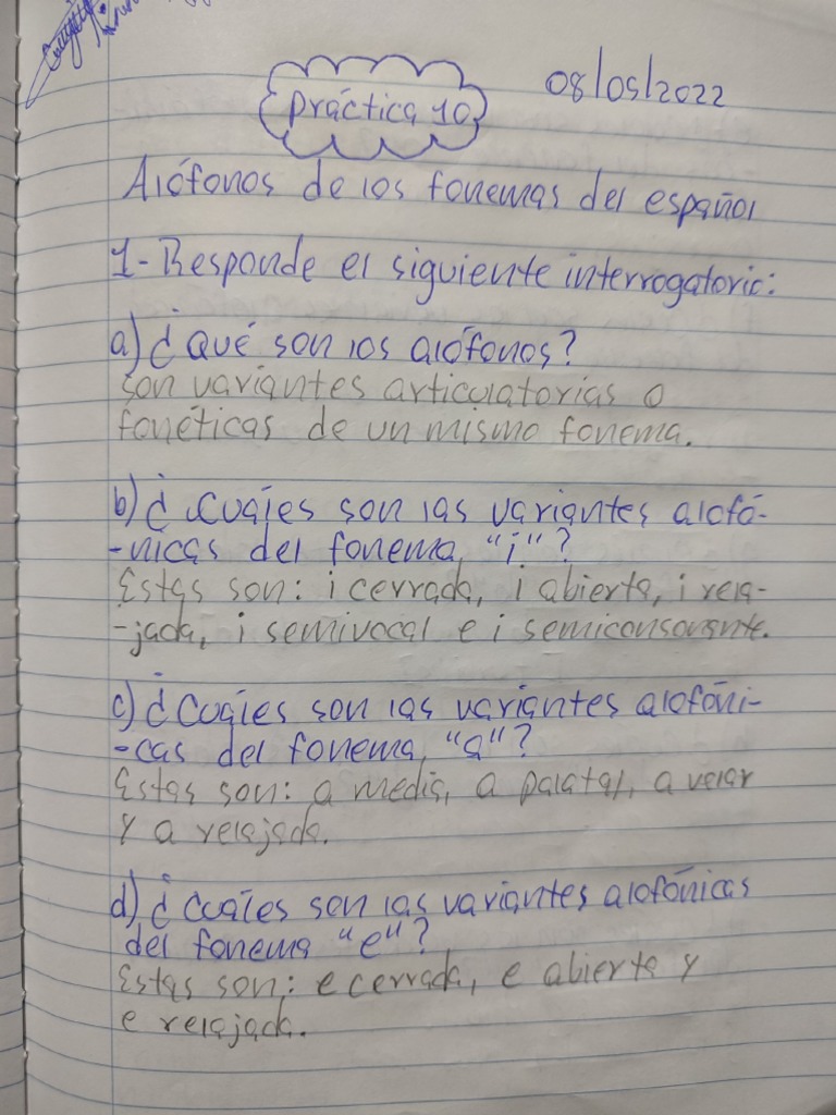 Practica 10 (Fonetica y Fonologia) | PDF Practica 10 (Fonetica y Fonologia) | PDF