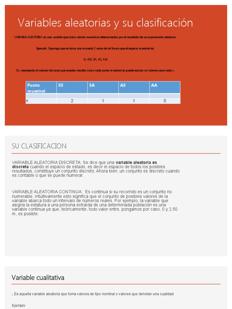 Variables Aleatorias y Su Clasificación | PDF | Variable aleatoria | Aleatoriedad