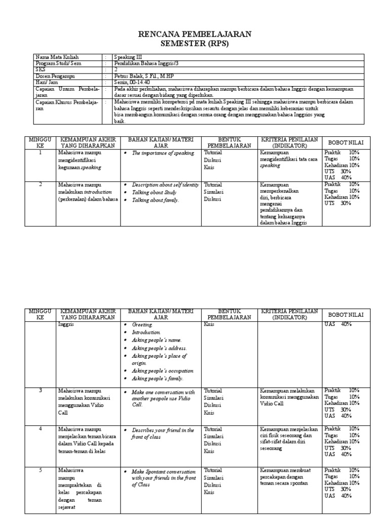 Rps Speaking III | PDF