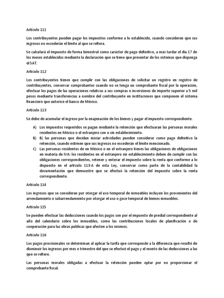 Artículo 111 - 118 | PDF | Impuestos | Gobierno