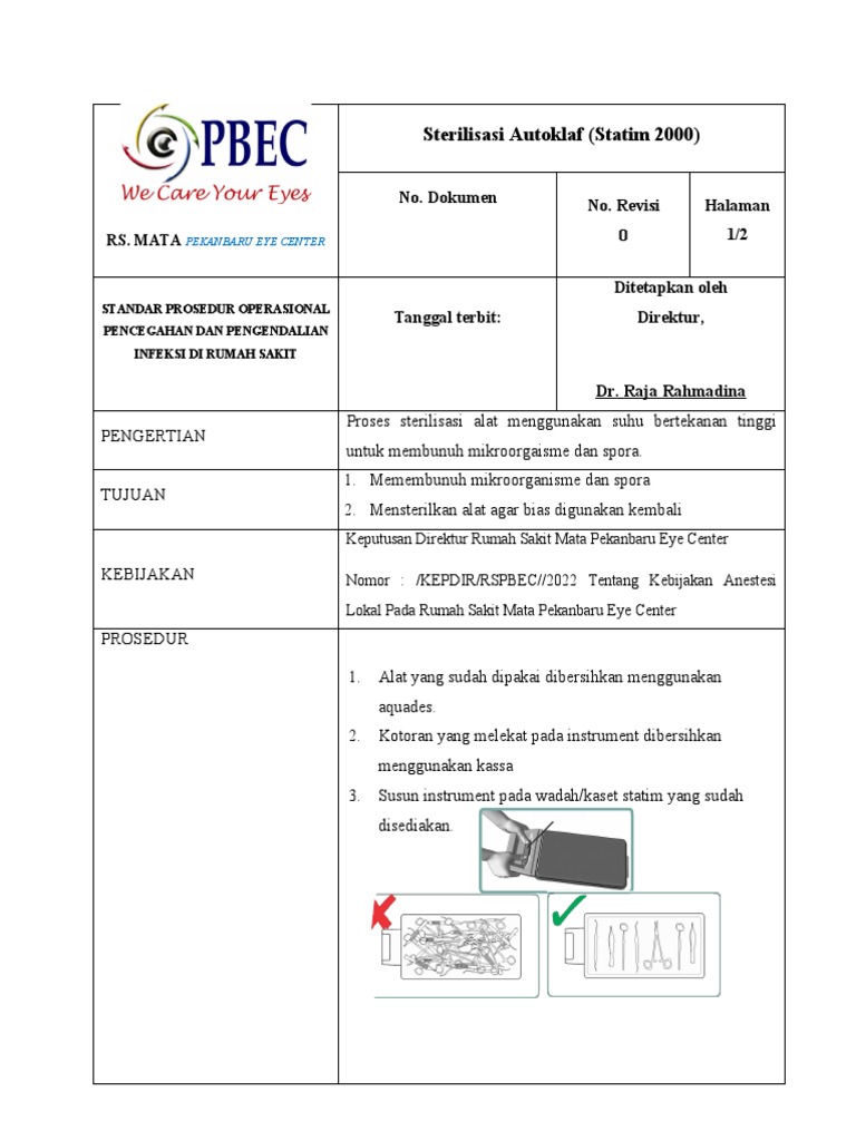 SPO Steril Autoklaf (STATIM) | PDF