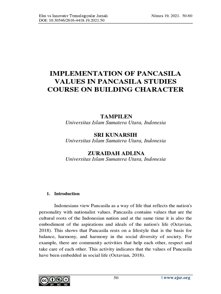 Implementation of Pancasila Values in Pancasila Studies Course On Building Character | Download ...