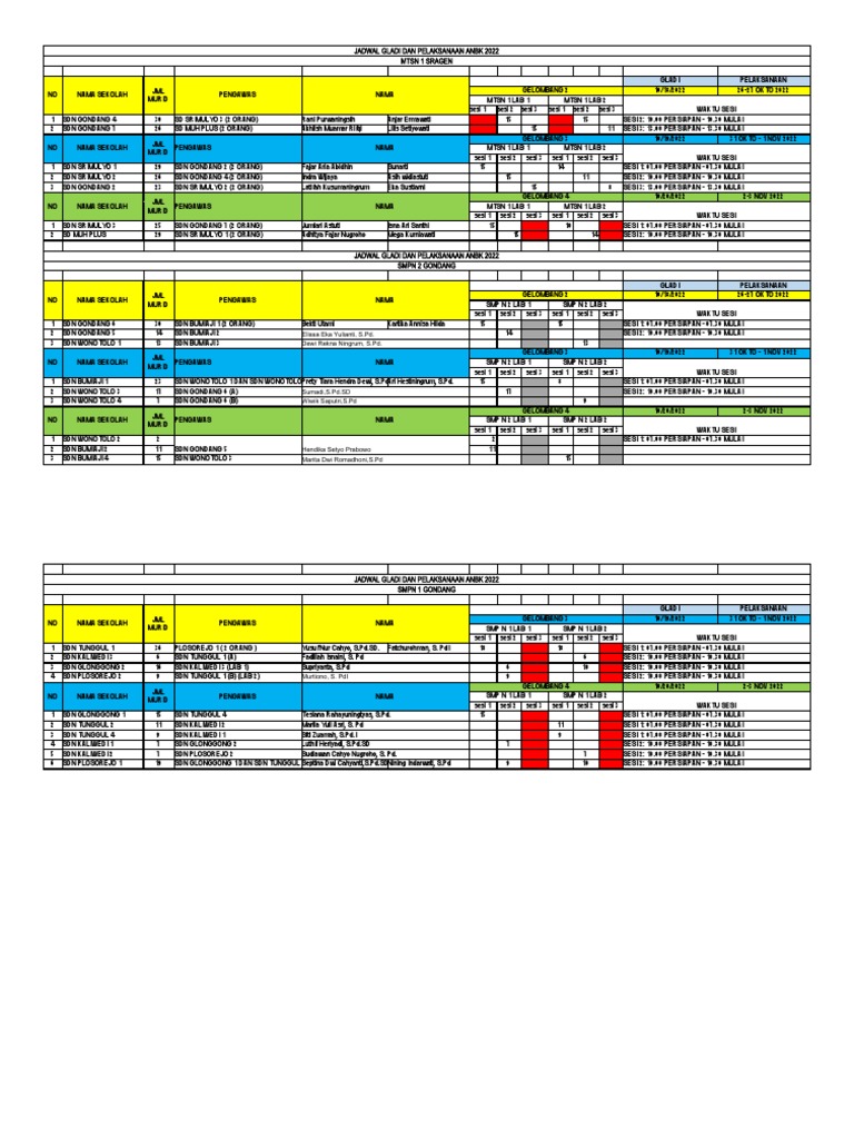 Jadwal Anbk Dan Pengawas | PDF