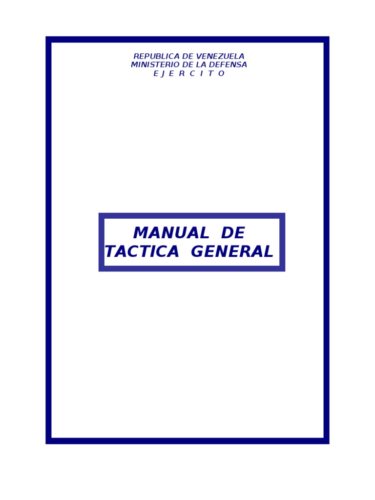 1 Manual de Tactica General | PDF | Reconocimiento | Brazos combinados