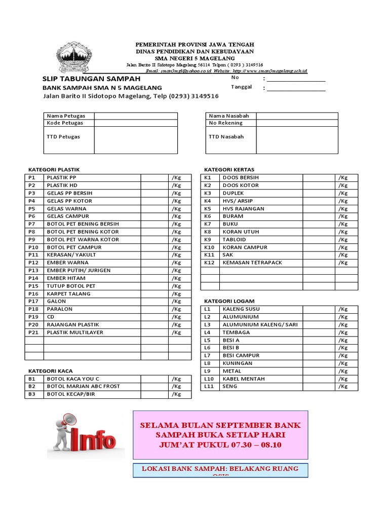 Nota Tabungan Sampah | PDF