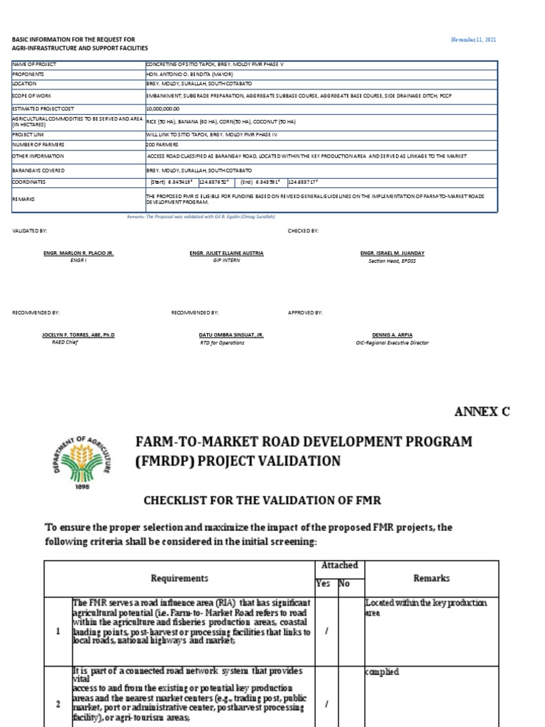 Annex - Bce - FMRDP Validation Reports Format | PDF | Road | Economic ...