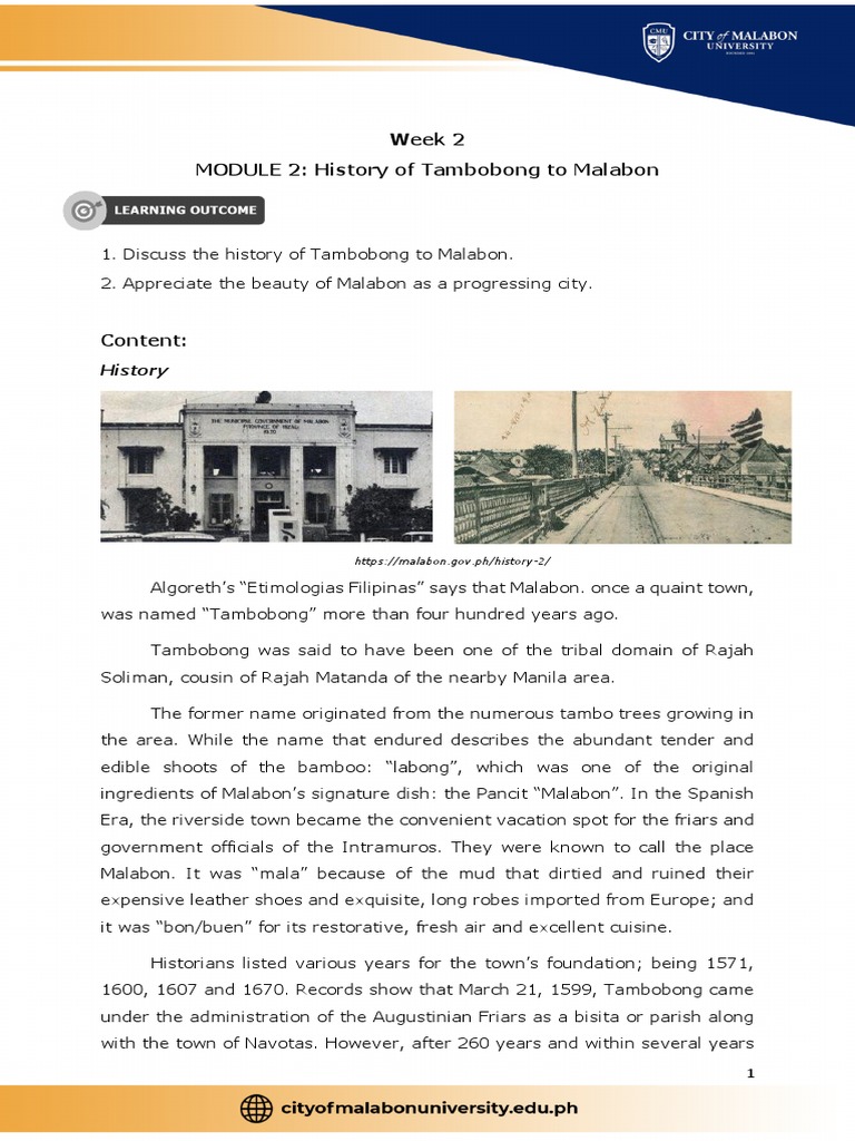 Malabon History Module 2 | PDF | Philippines