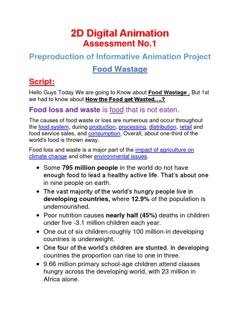 2D Digital Animation | PDF | Foods | Malnutrition