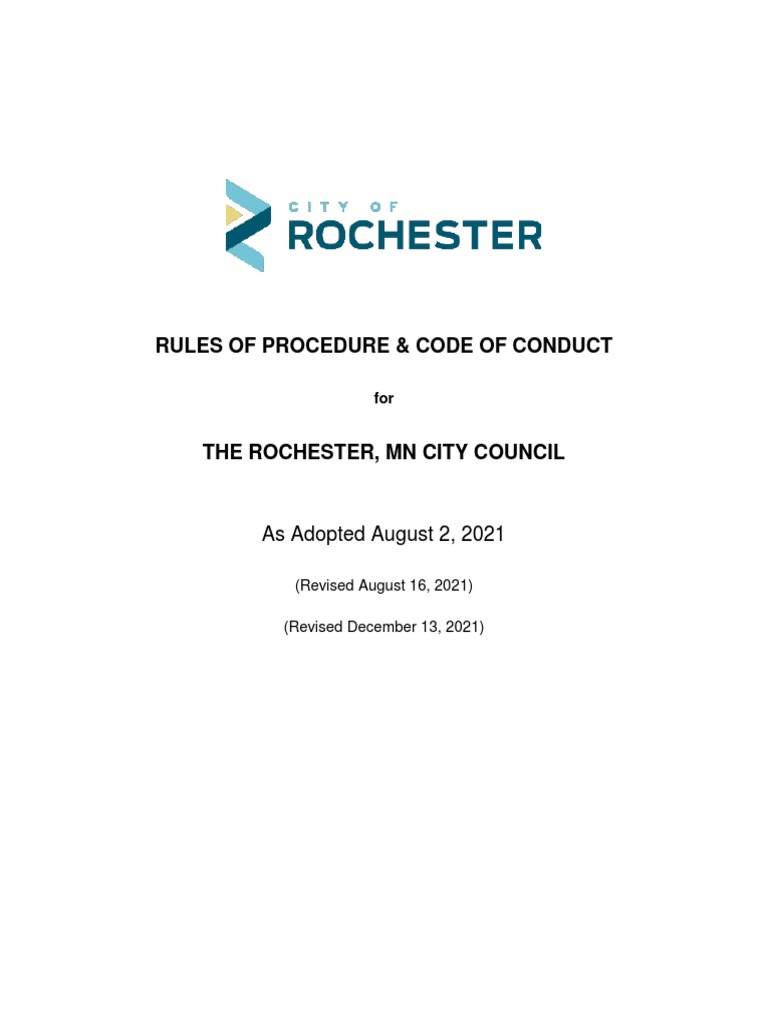 Revised Council Rules | PDF | Agenda (Meeting) | Government