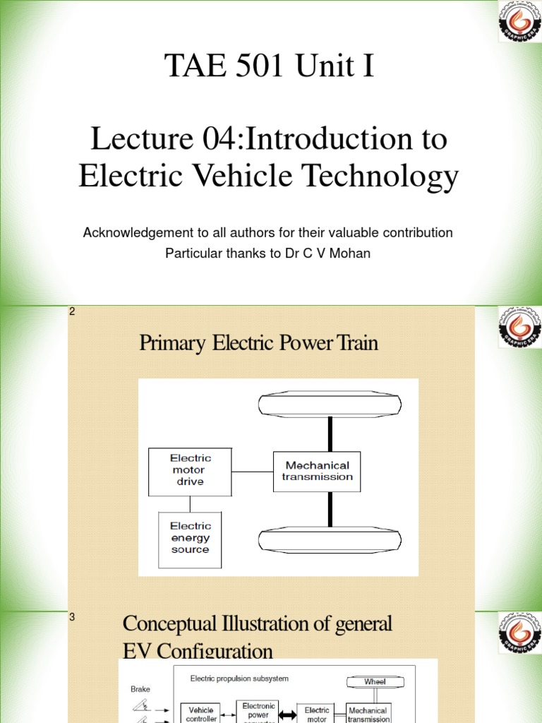 TAE 501 EVT Unit 1 Lec 04v1.00 | PDF | Electric Motor | Electric Vehicle