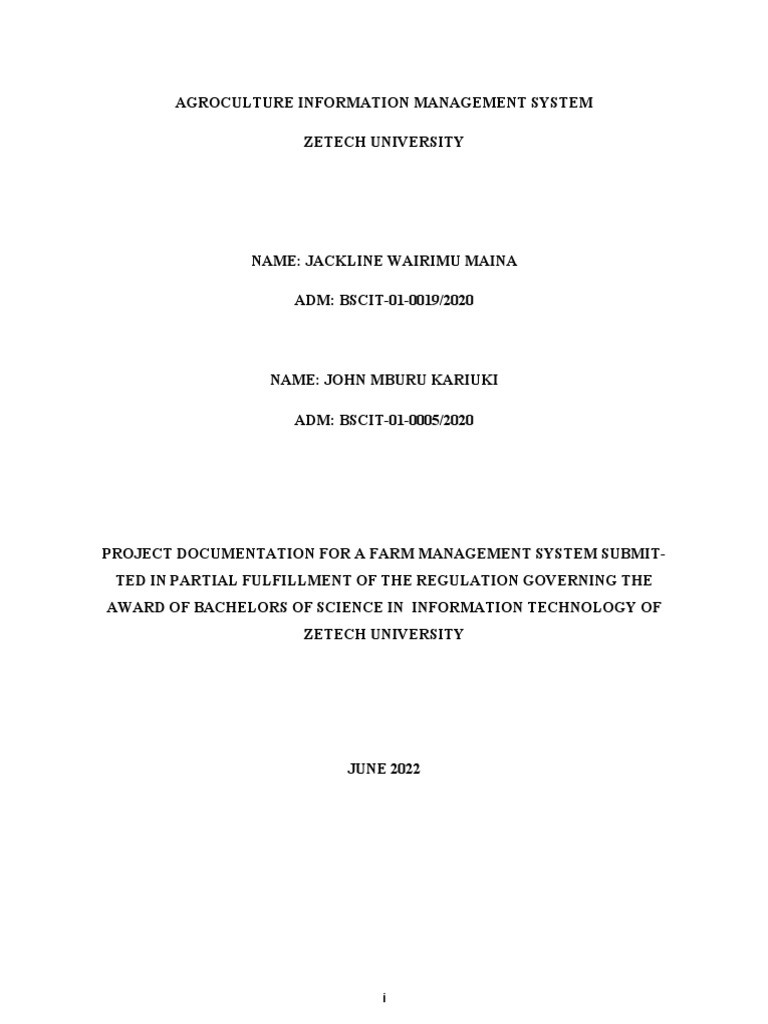 Farm Management System Documentation - v2 | PDF | Agriculture ...